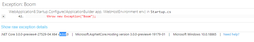 Display Package Version Instead Of Assembly Version On Error Page · Issue 5913 · Dotnet