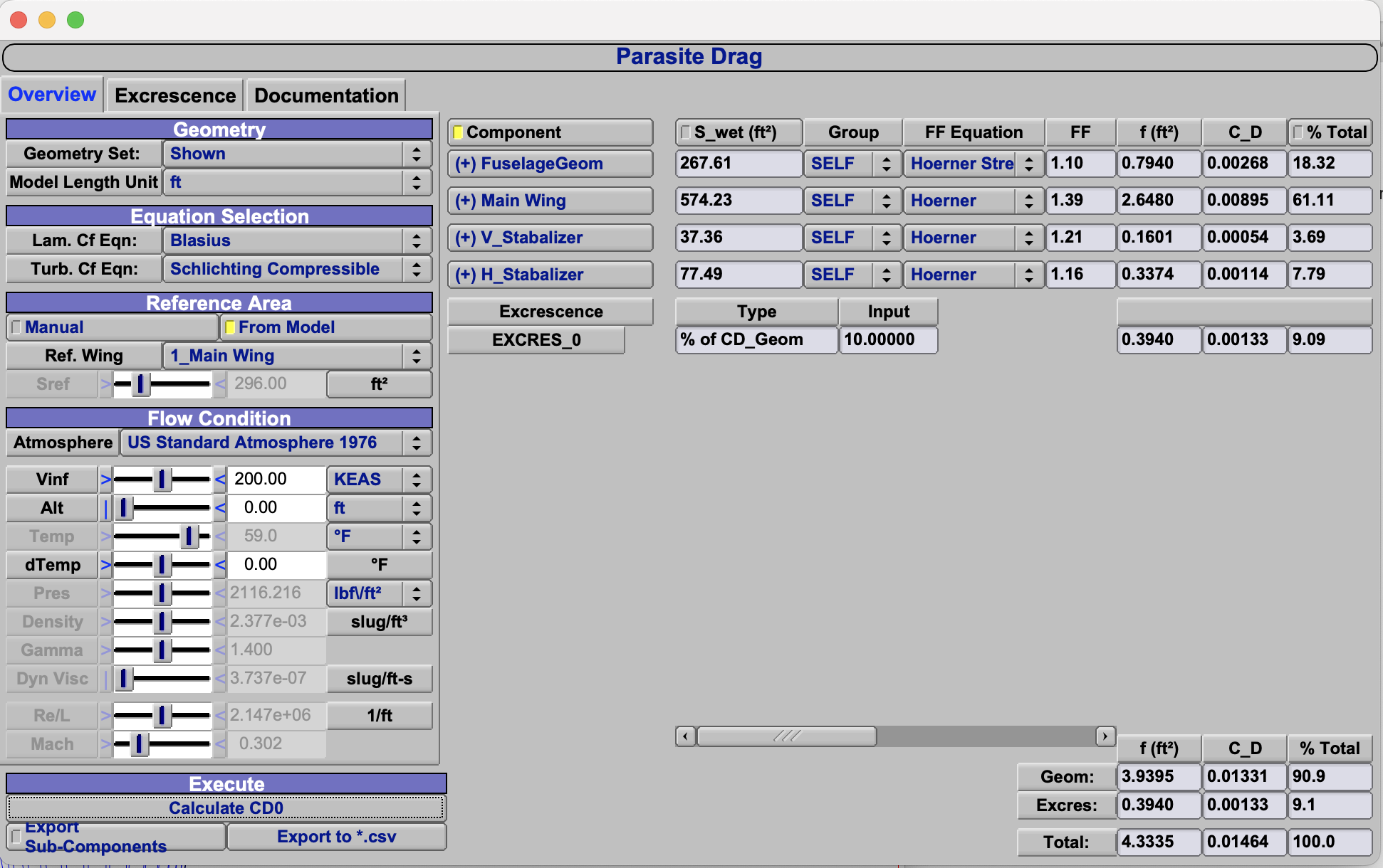 Parasite Drag Tool inop in v3.32 · Issue #256 · OpenVSP/OpenVSP · GitHub