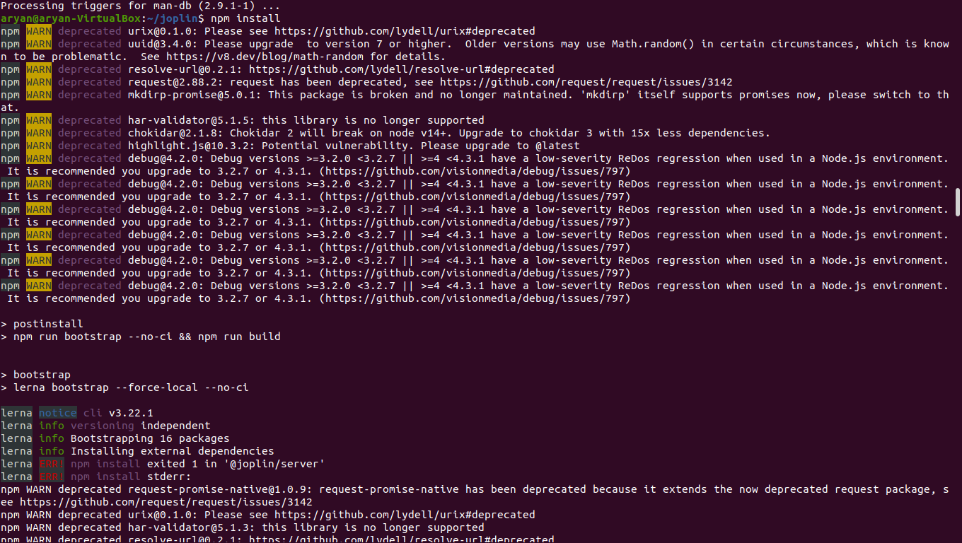 Incomplete dependencies · Issue #5742 · laurent22/joplin · GitHub