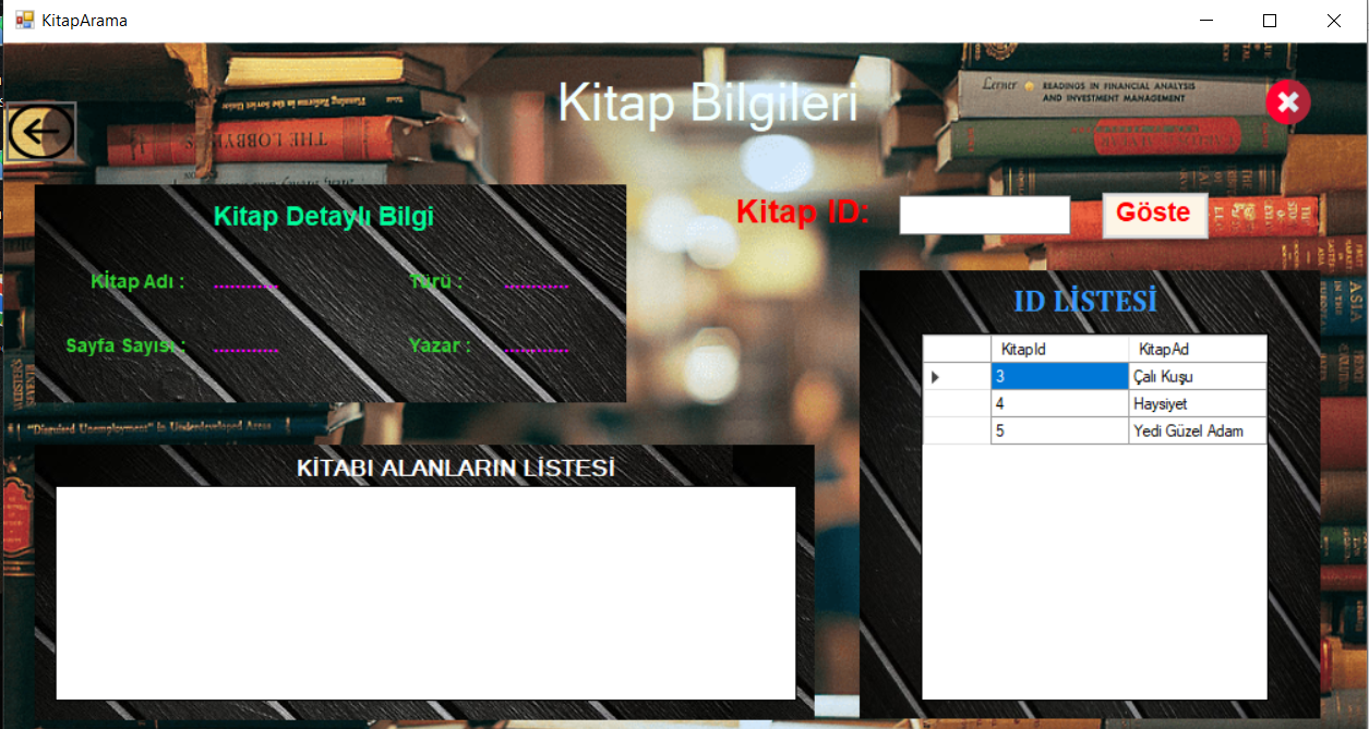 GitHub - melikeay45/Kutuphane-Otomansyonu: Katmanlı mimaride Access veritanbanı ve C# ...