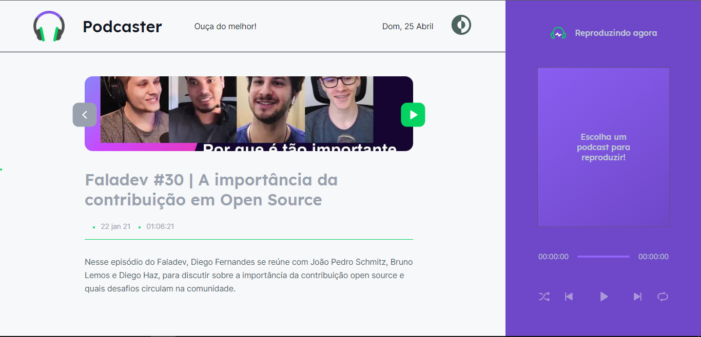 GitHub - RodrigoRVSN/podcaster: Plataforma de podcasts desenvolvida com ...