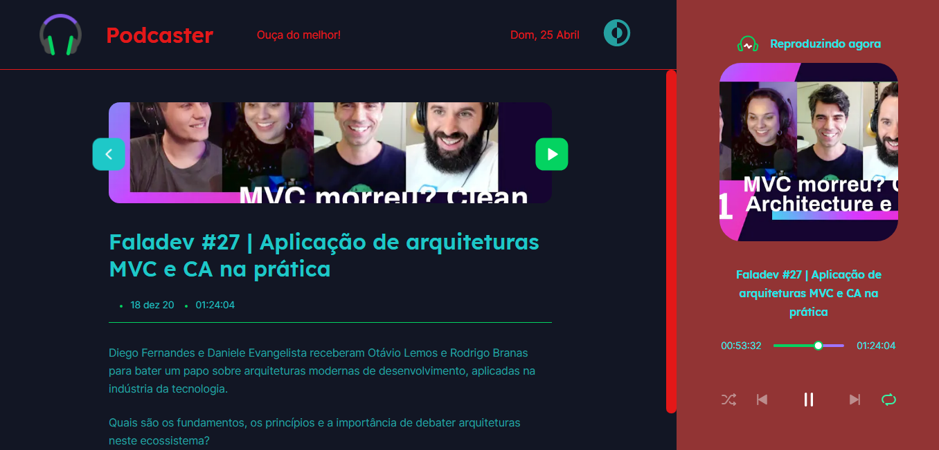 GitHub - RodrigoRVSN/podcaster: Plataforma de podcasts desenvolvida com ...