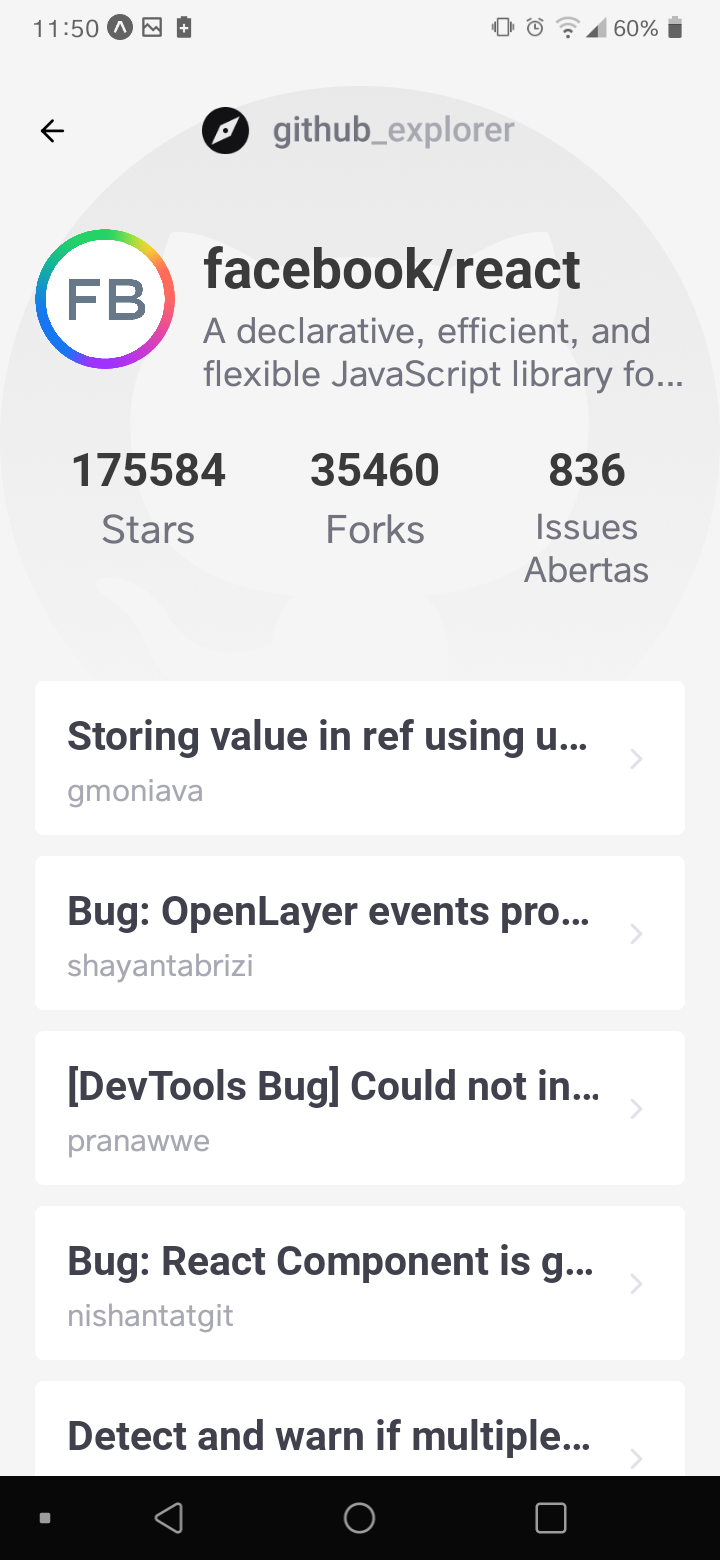 GitHub - RodrigoRVSN/githubExplorerApp: 🗺️ App made with Github API in ignite.