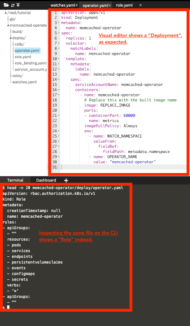 Visual editor not matching up with files on disk · Issue #336 · openshift-labs/learn-katacoda ...