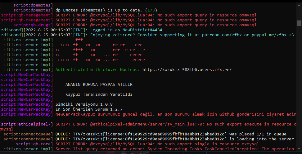 oxmy sql is giveing errors · Issue #142 · overextended/oxmysql · GitHub