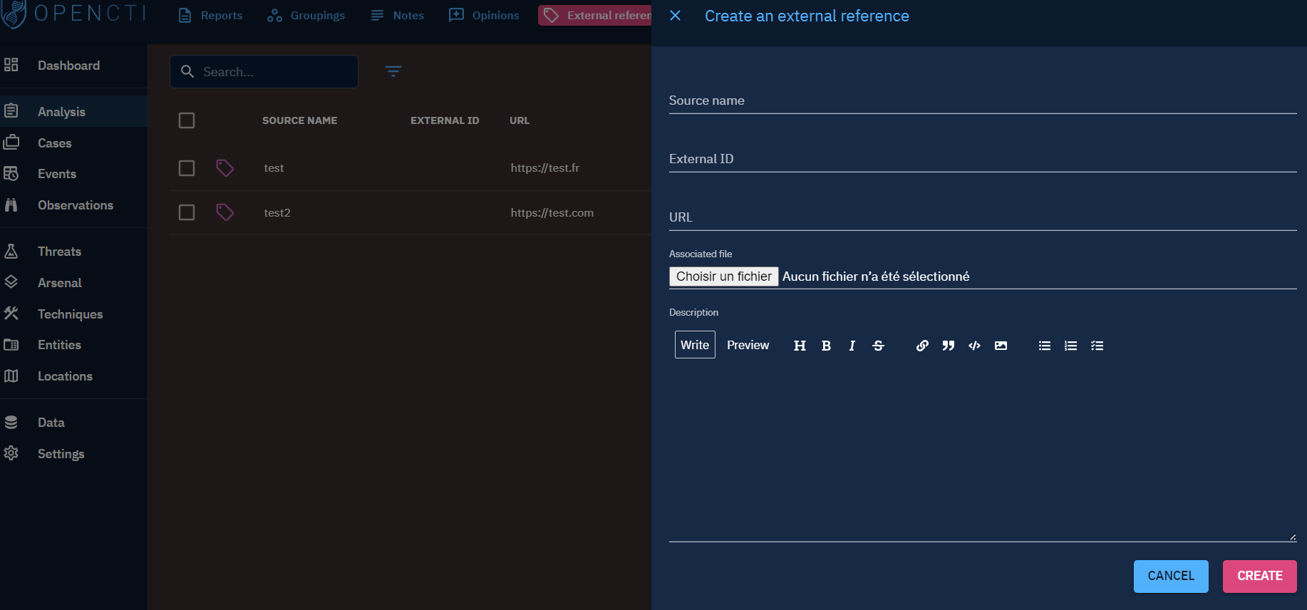 Bug When Creating An External Reference · Issue 2729 · Opencti Platformopencti · Github