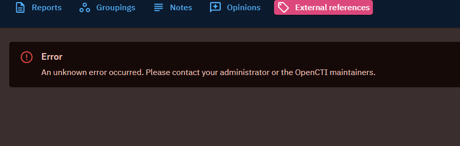 Bug When Creating An External Reference · Issue 2729 · Opencti Platform Opencti · Github
