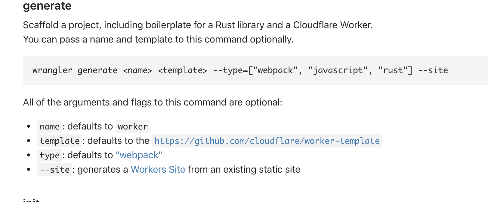 Clarify the name and template are options in wrangler generate command · Issue #696 · cloudflare ...