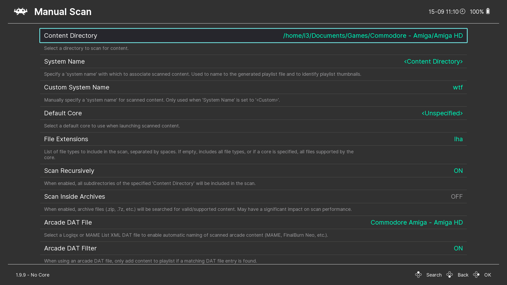 Manual scanner playlists are taking their name from the directory scanned not the custom system ...