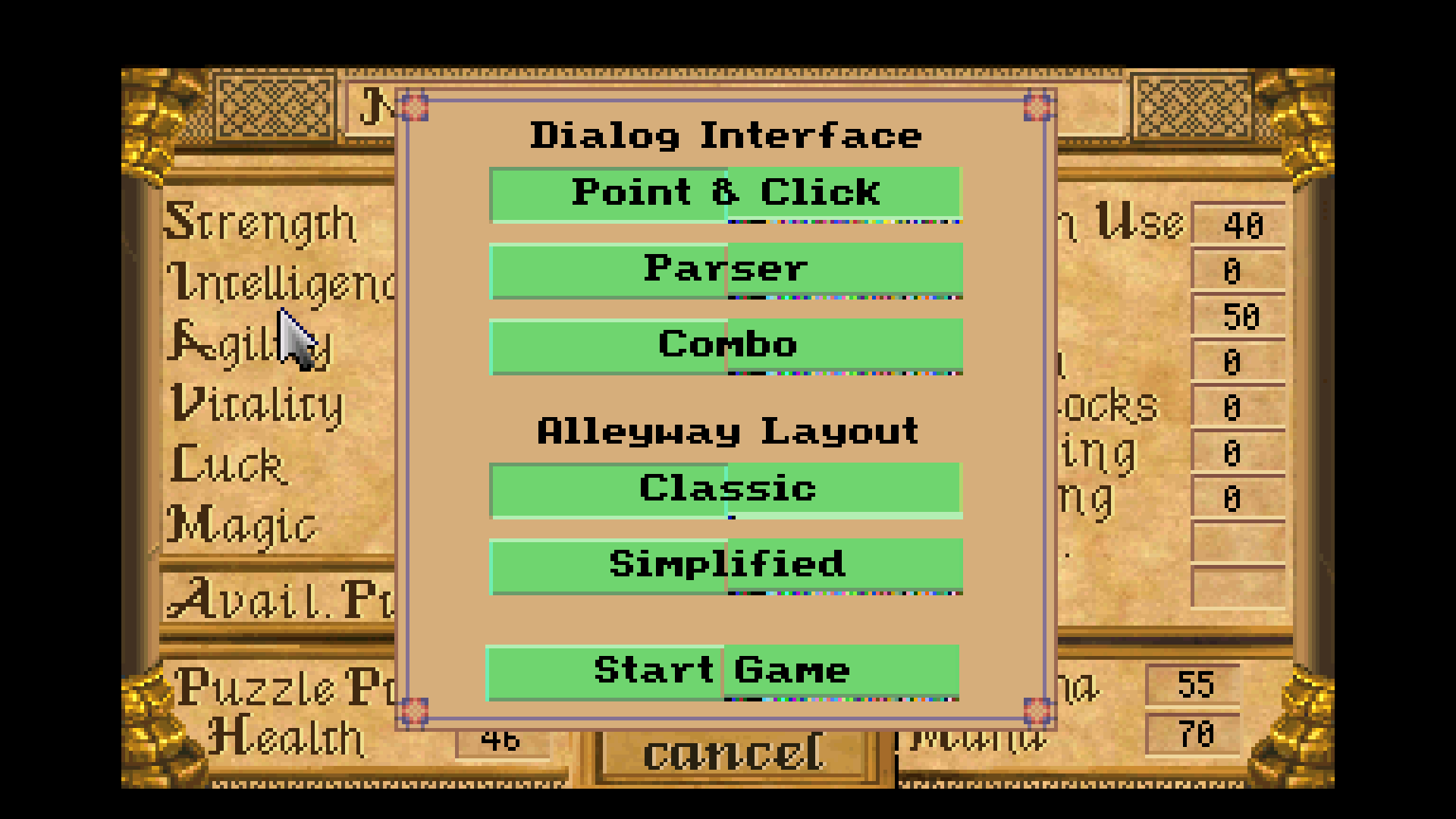 QFG II Remake has broken menu colors and start menu in master. · Issue ...