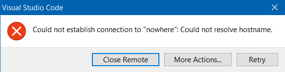 The Default Button For Failed Remote Connection Should Be Retry Not
