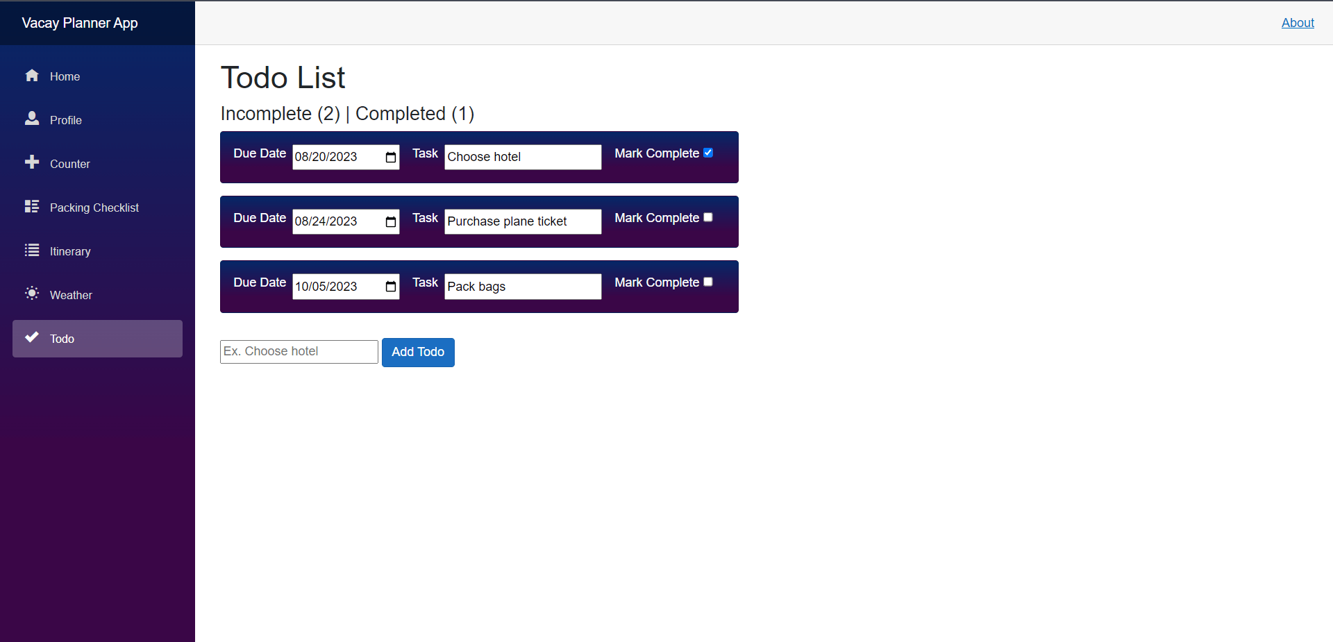 GitHub - rookiebehaviour/VacationPlanner: A Vaction Planner App Demo on ...