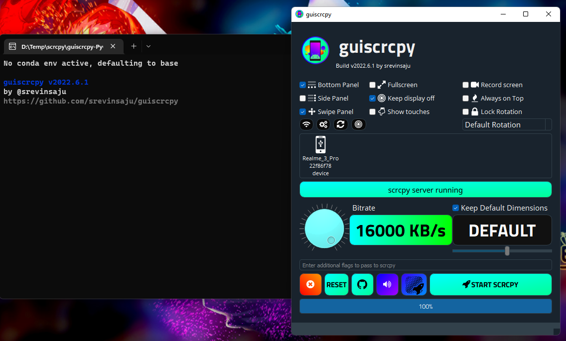 Hide Terminal and only show guiscrcpy · Issue #324 · srevinsaju/guiscrcpy · GitHub