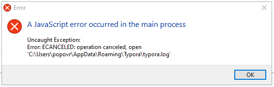 JavaScript error on opening a file under Windows · Issue #3836 · typora ...