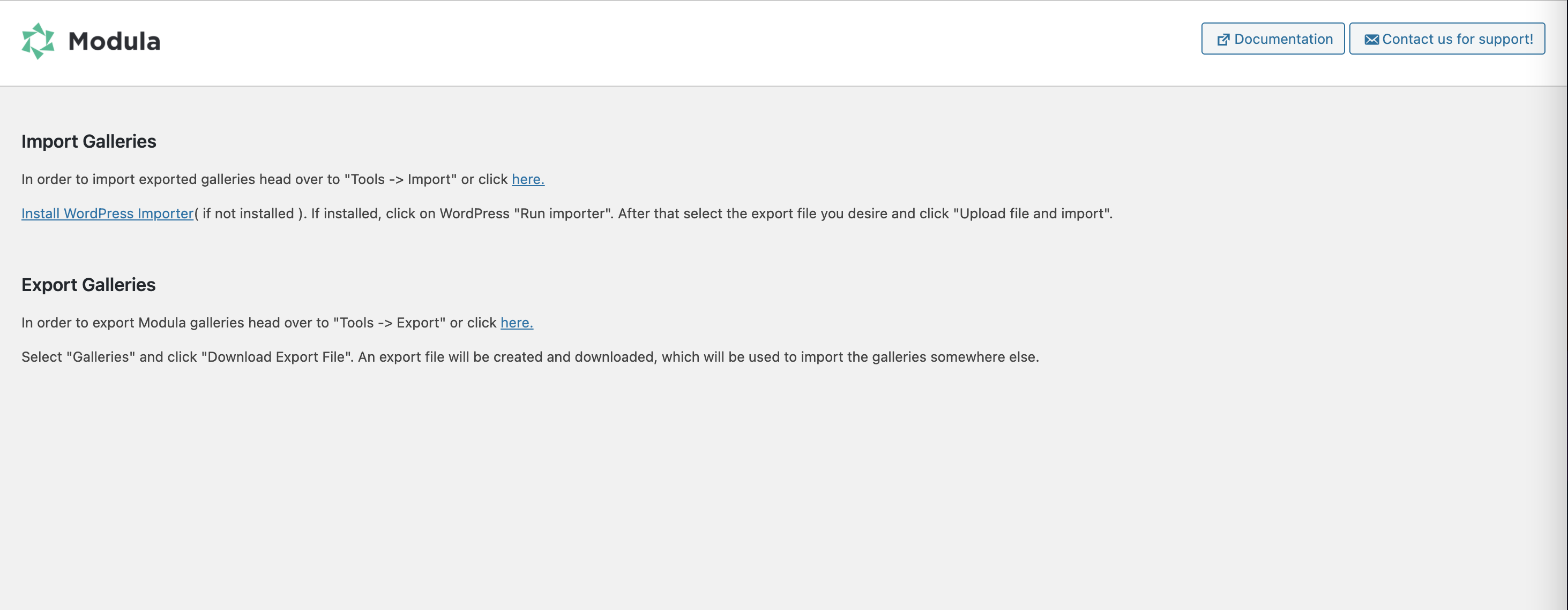 Import/Export page dedsign · Issue #492 · WPChill/modula-lite · GitHub