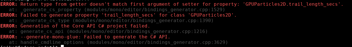 Mono glue generation error: Type mismatch for `GPUParticles2D.trail ...