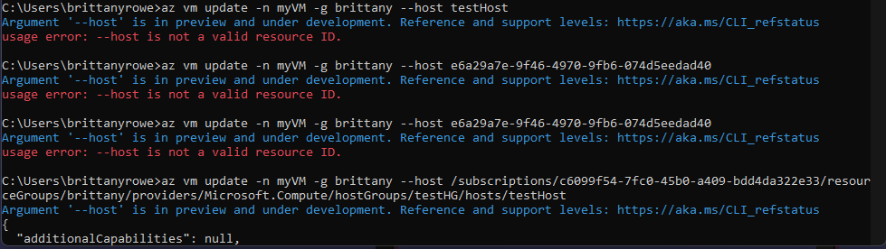 CLI: az vm update --host argument not working as expected · Issue #22069 · Azure/azure-cli · GitHub