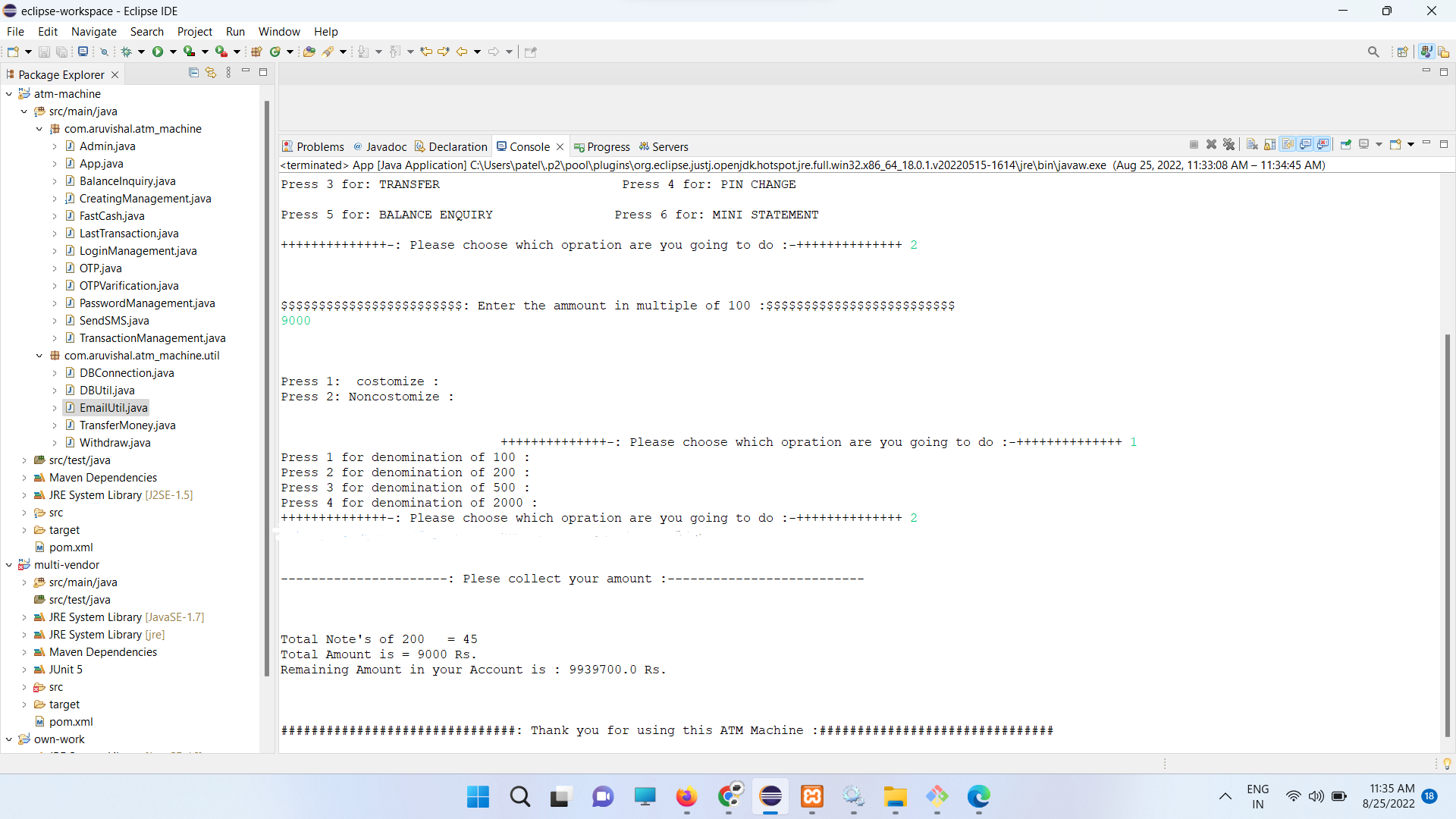 GitHub - aruvishalpatel/ATM-Machine: In this project we have to implement some extra features of ...