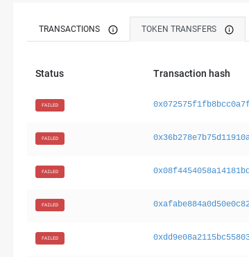 All token transfers show failed chip · Issue #541 · gochain/explorer · GitHub
