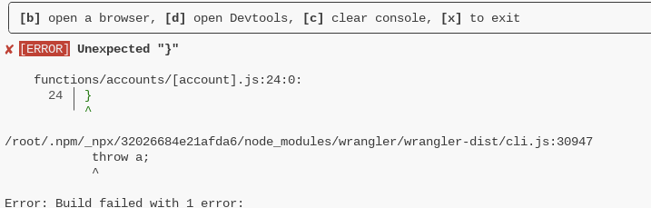 🐛 Bug Report — Pages Functions - workerd crashes on syntax errors · Issue #4031 · cloudflare ...