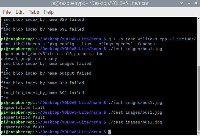Got Segmentation Fault When Running Ncnn On Raspberry Pi · Issue 60 · Ppoggyolov5 Lite · Github 