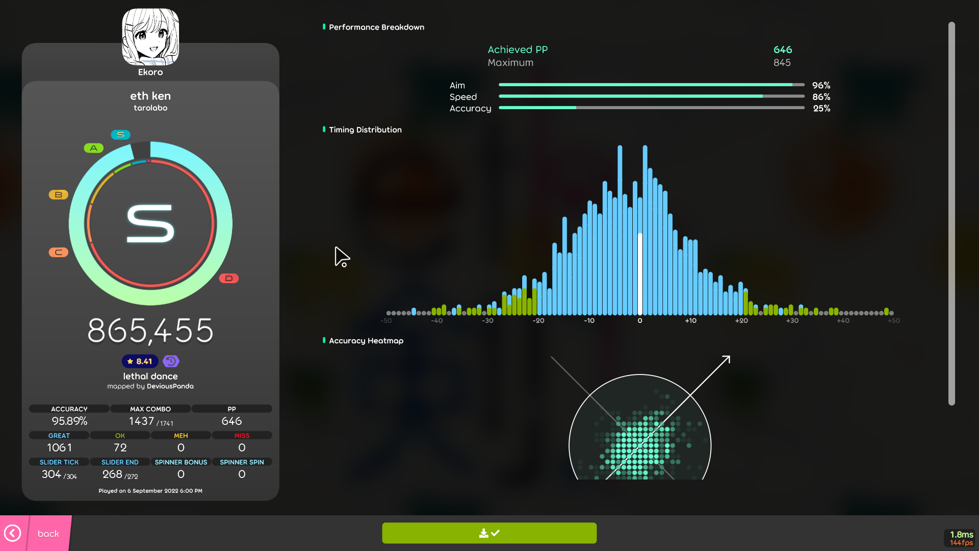 Statistics of a score changing after watching the replay · Issue #21485 · ppy/osu · GitHub