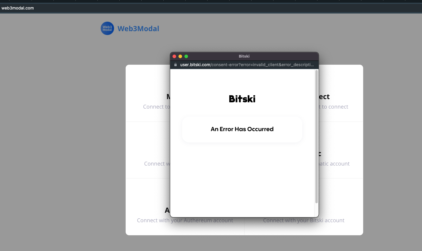Bitski Consent Error In Demo Website · Issue 411 · Reown Com Appkit · Github