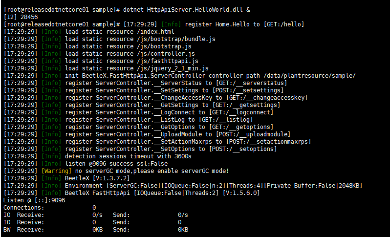 程序部署在centos上以后台运行的方式启动，接口不响应 · Issue #53 · beetlex-io/FastHttpApi · GitHub