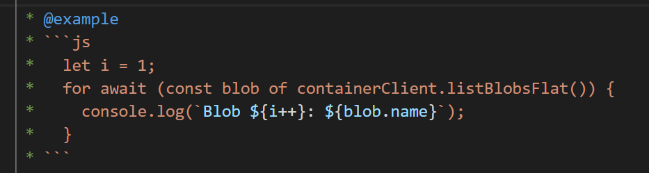 support syntax highlighting for @example + code fence at the same time · Issue #85262 ...
