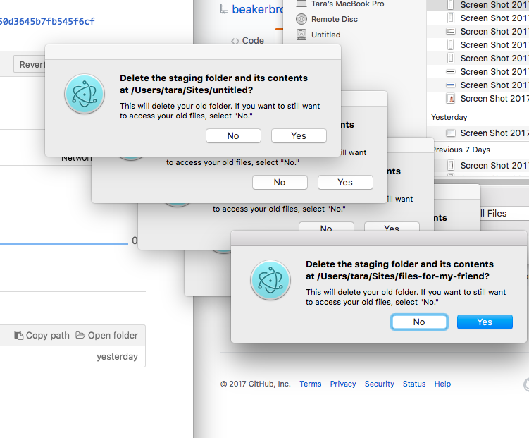 Fix the delete UX · Issue #543 · beakerbrowser/beaker · GitHub
