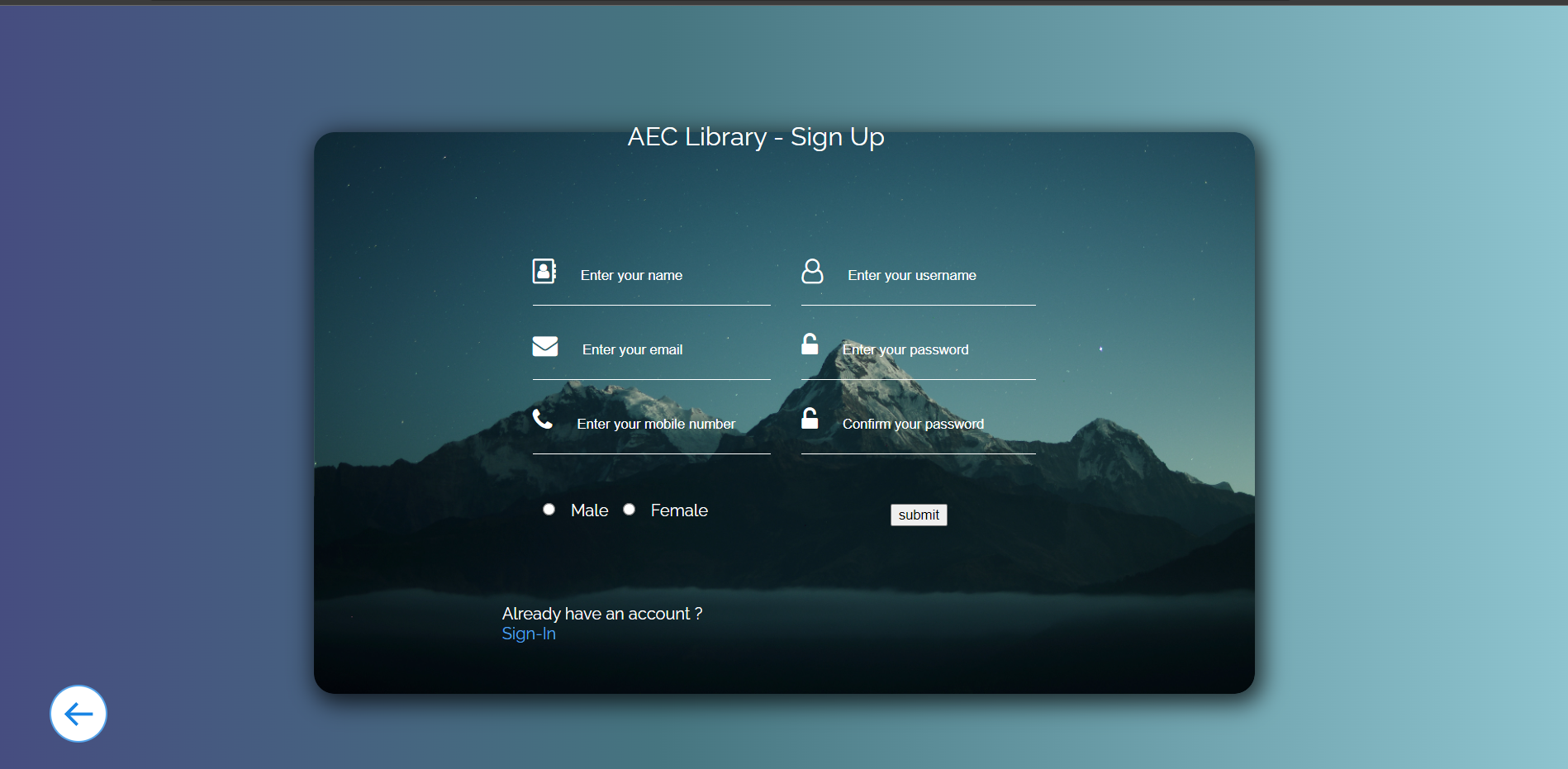 Documentation: Adding CSS in sign-up page to make good UI · Issue #681 · SauravMukherjee44/Aec ...