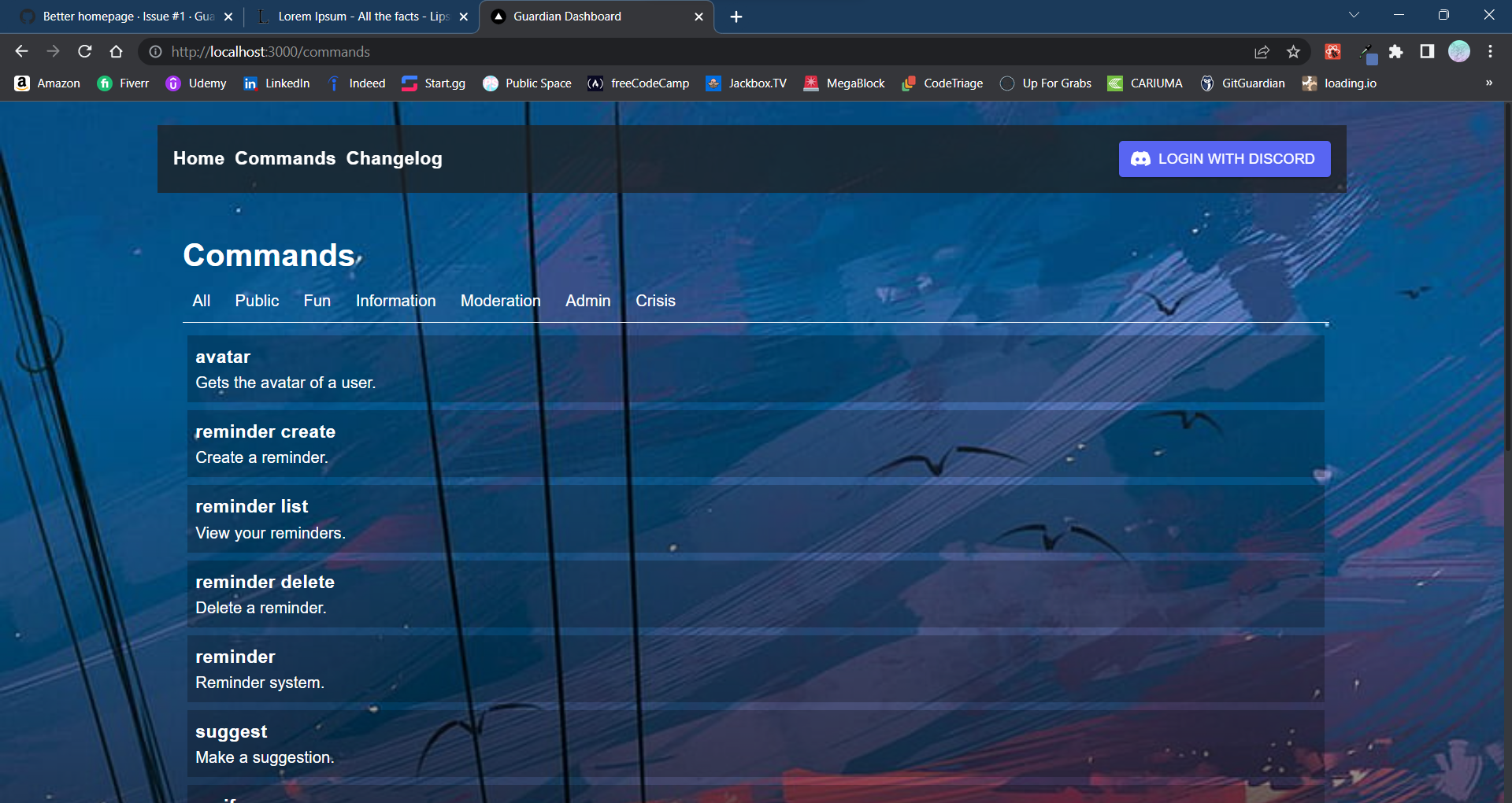 Better homepage · Issue #1 · Guardians-Stuff/Dashboard · GitHub
