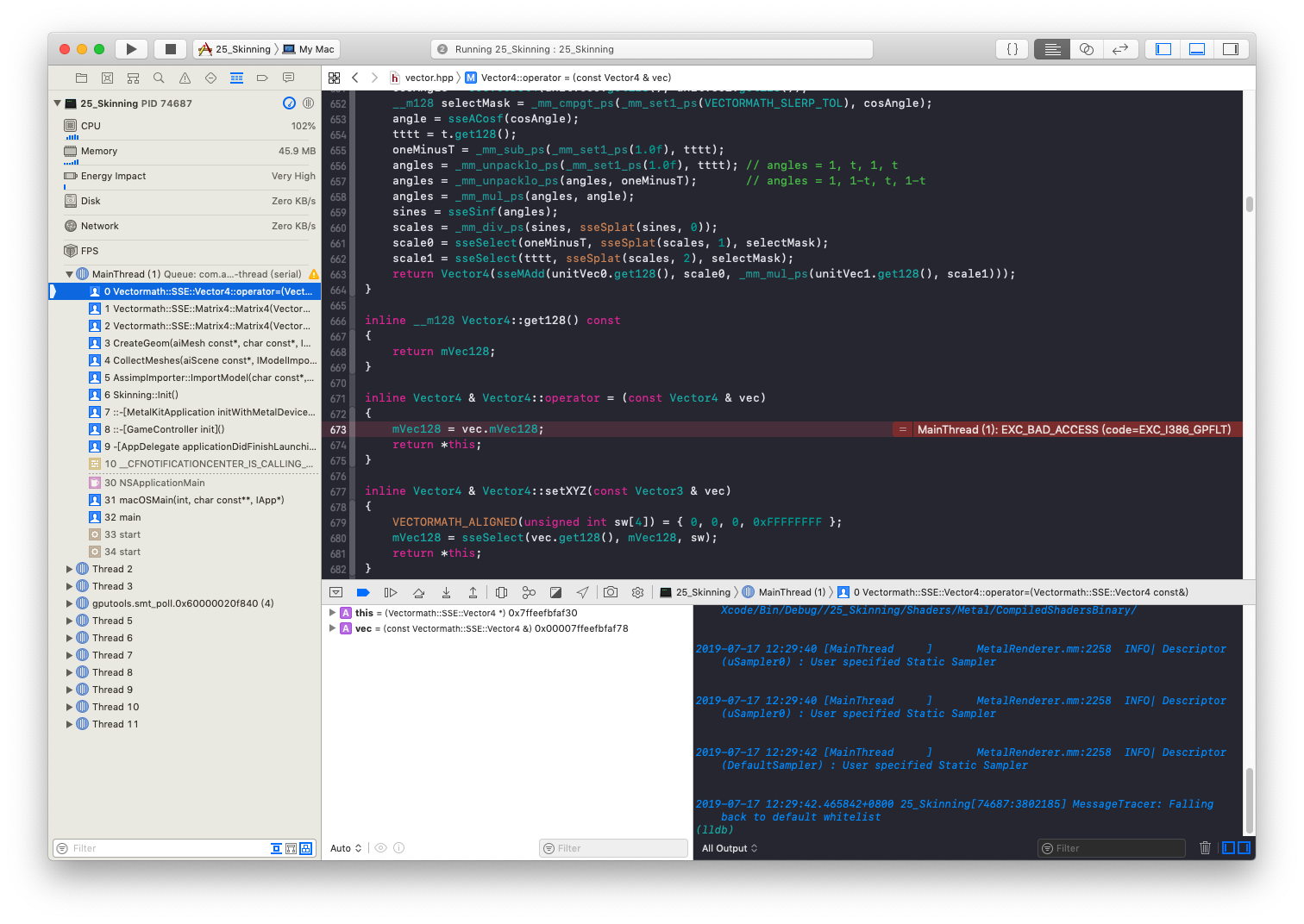 25 Skinning can't run on Macbook Pro. · Issue #127 · ConfettiFX/The-Forge · GitHub