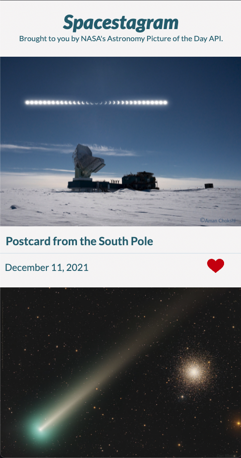 GitHub - dorifuto-dev/spacestagram-shopify: Brought to you by the NASA Astronomy Photo of the ...