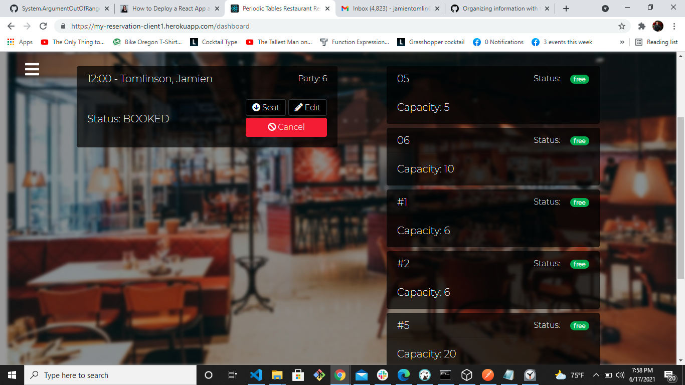 GitHub - Jamientomlin/Restaurant-Reservation: This app was designed to aid restaurant staff with ...