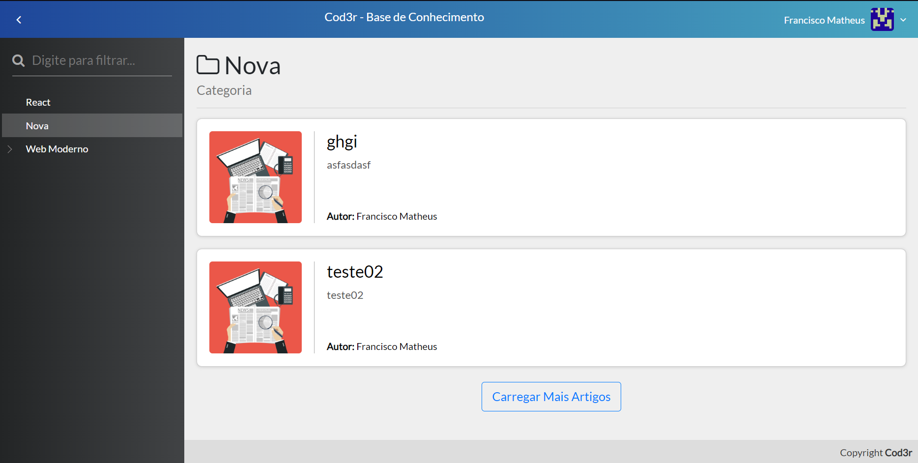 GitHub - Xikin/knowleged: Projeto feito pela Cod3r que será meu portifolio