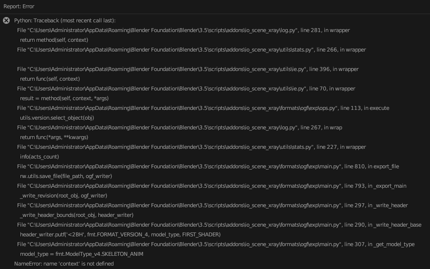 Не могу экспортировать OGF. · Issue #699 · PavelBlend/blender-xray · GitHub