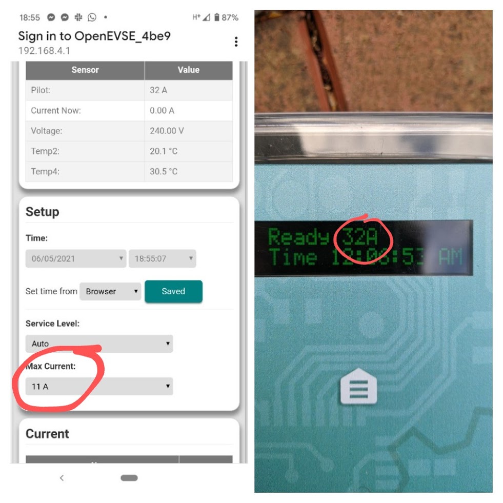 DEV V4.0: LCD does not update max current in 'Ready' mode · Issue #140 · OpenEVSE/openevse_esp32 ...