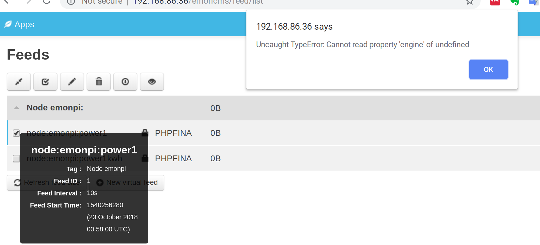 Un Tick A Feed Checkbox Uncaught Typeerror Cannot Read Property Engine Of Undefined · Issue