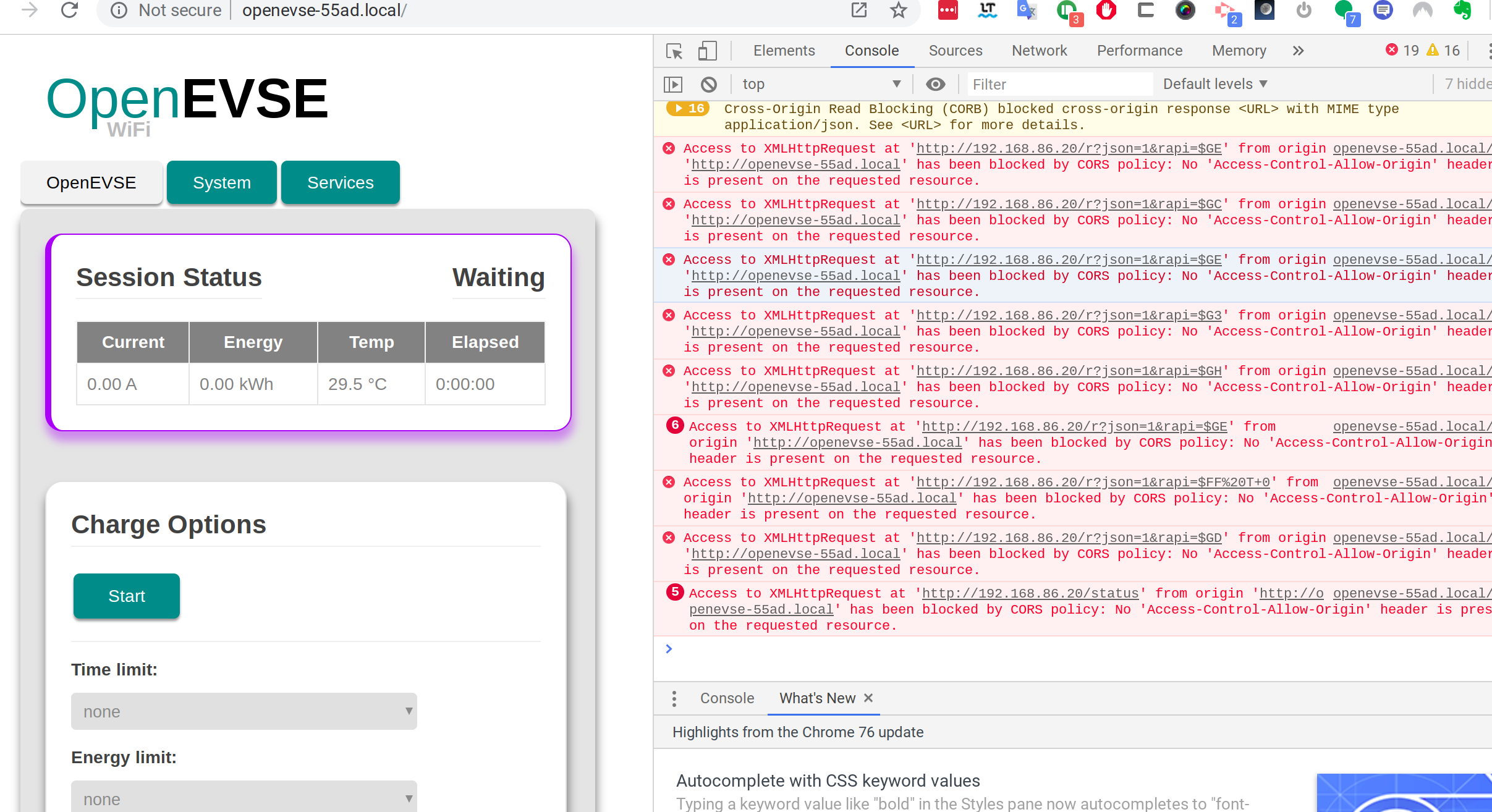 Hostname XMLHttpRequest blocked by CORS policy · Issue #24 · OpenEVSE/openevse_esp32_firmware ...