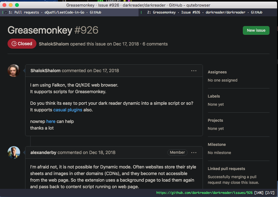 Greasemonkey · Issue #926 · darkreader/darkreader · GitHub