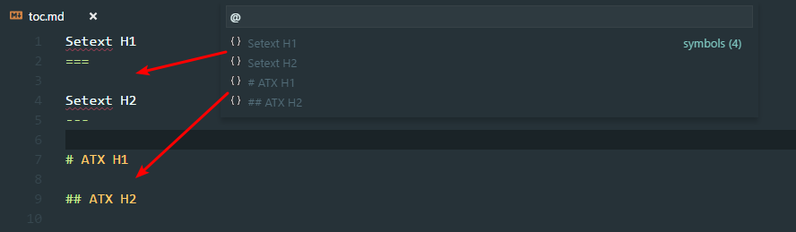 Api Built In Markdown Extension Interface `tocentry` Should Have `level` As An Attribute
