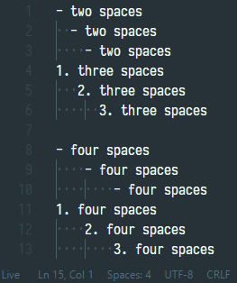 Use custom markdown list indentation configuration (e.g. from markdown lint) over global editor ...