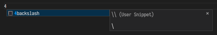 Snippet eats backslash · Issue #61043 · microsoft/vscode · GitHub