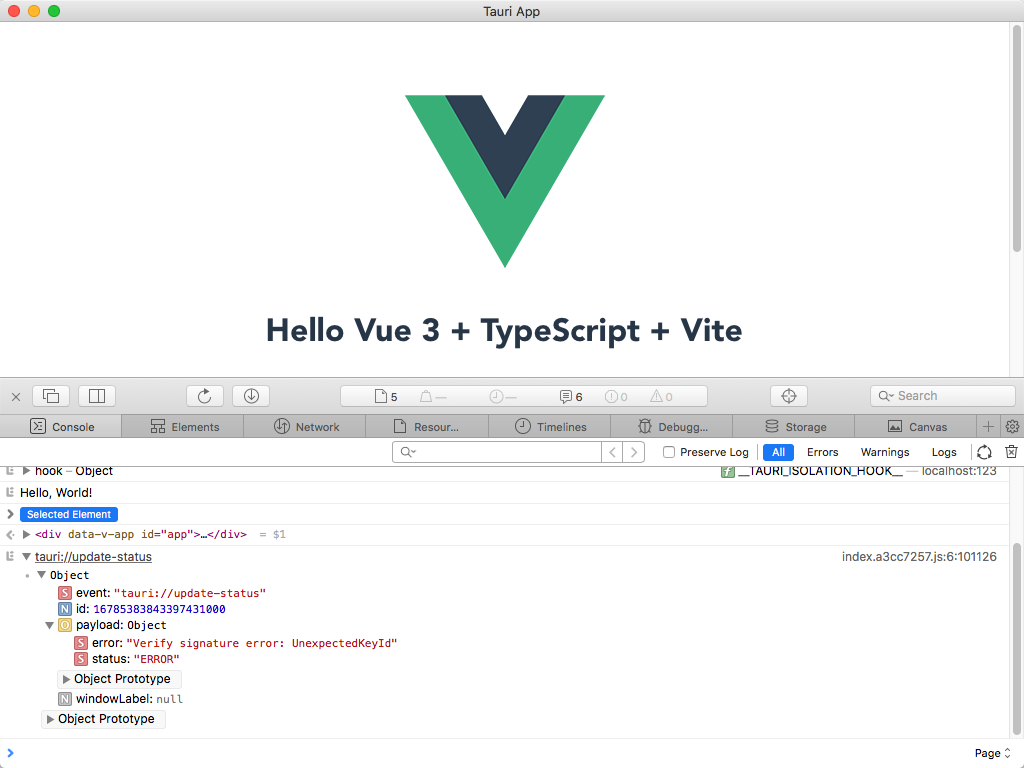 [bug] Verify signature error: InvalidSignature · Issue #4610 · tauri-apps/tauri · GitHub