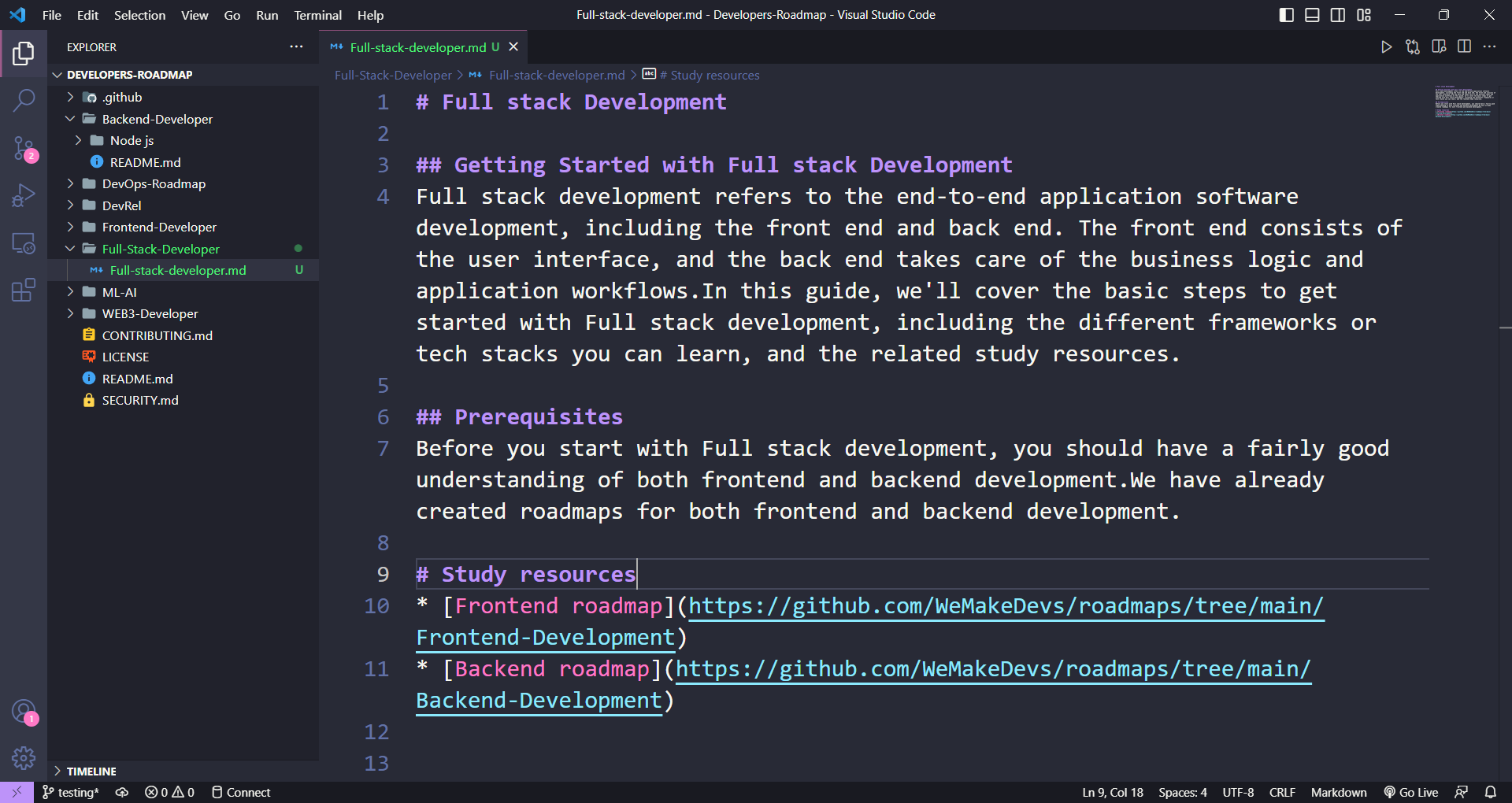 Add content in Full-Stack roadmap · Issue #14 · BuildersChain/Developers-Roadmap · GitHub