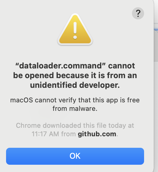 Data Loader on MacOS 11 aka Big Sur · Issue #217 · forcedotcom/dataloader · GitHub