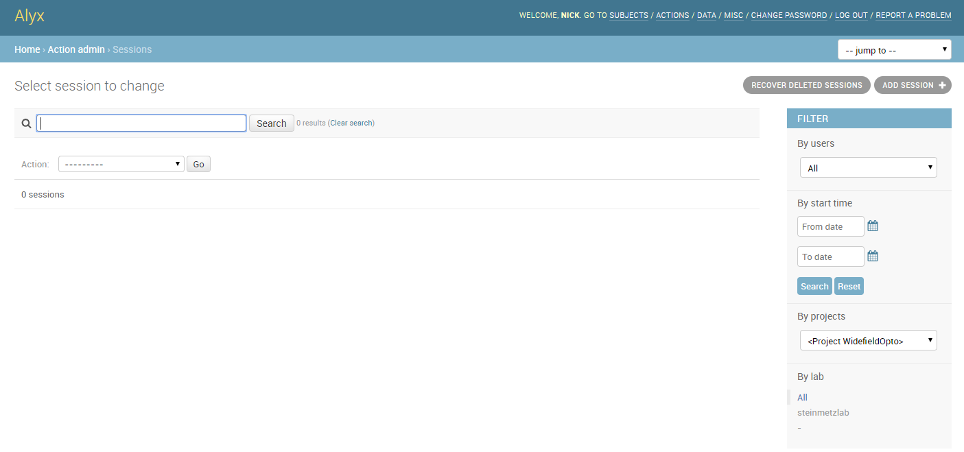 filtering for projects doesn't work in admin interface · Issue #609 · cortex-lab/alyx · GitHub