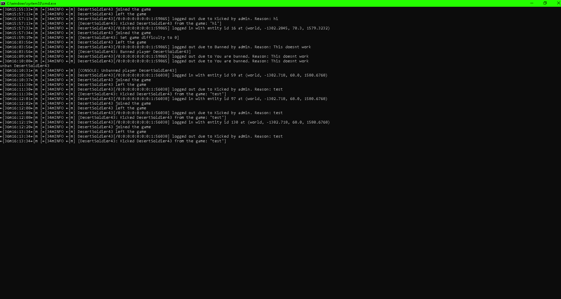 The Ban and Kick disconnect screen doesnt work. Same with the rejoin ...