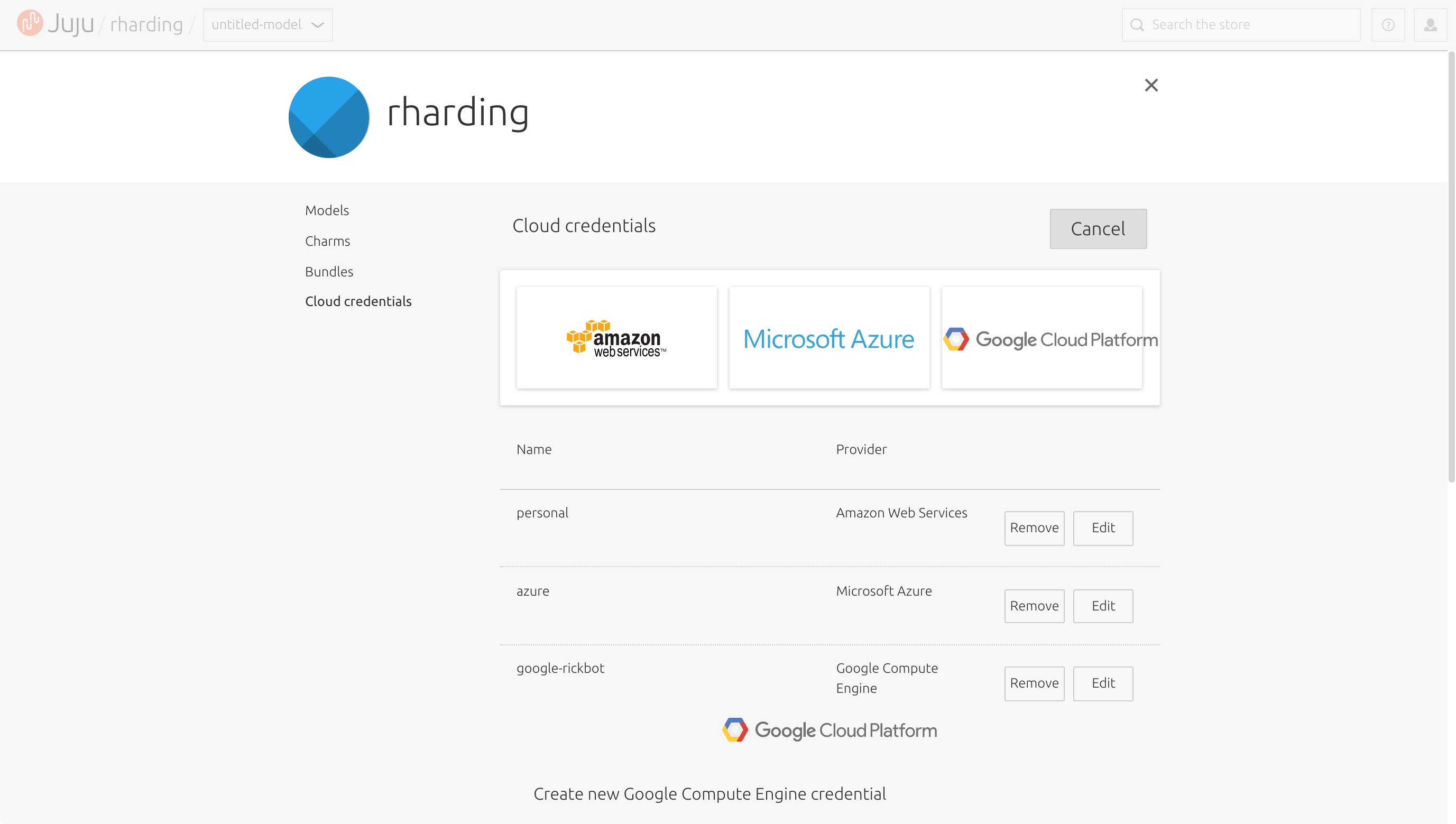 Improvements to credentials management · Issue #3398 · juju/juju-gui · GitHub
